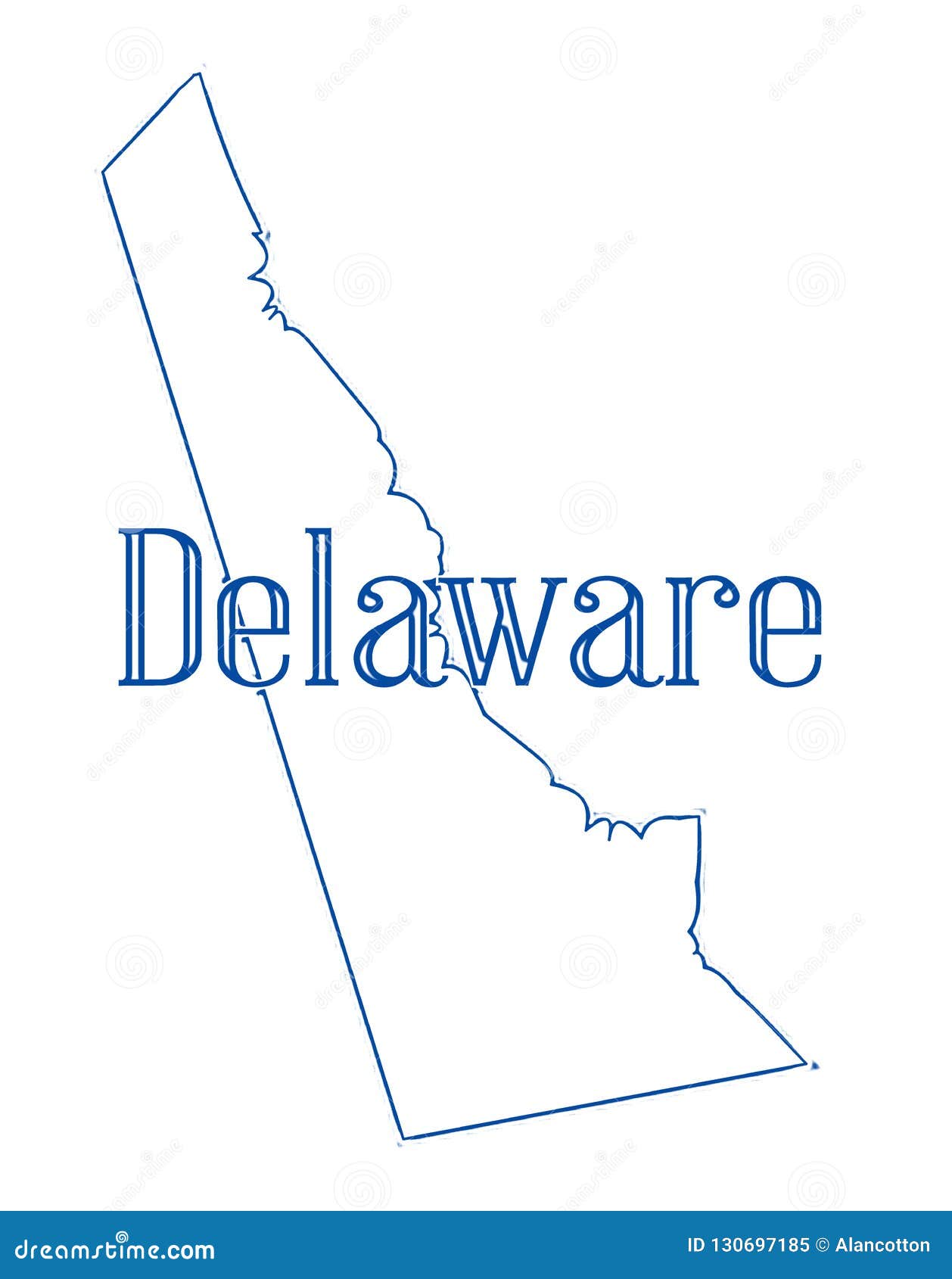 Delaware State Outline Map stock illustration. Illustration of state ...