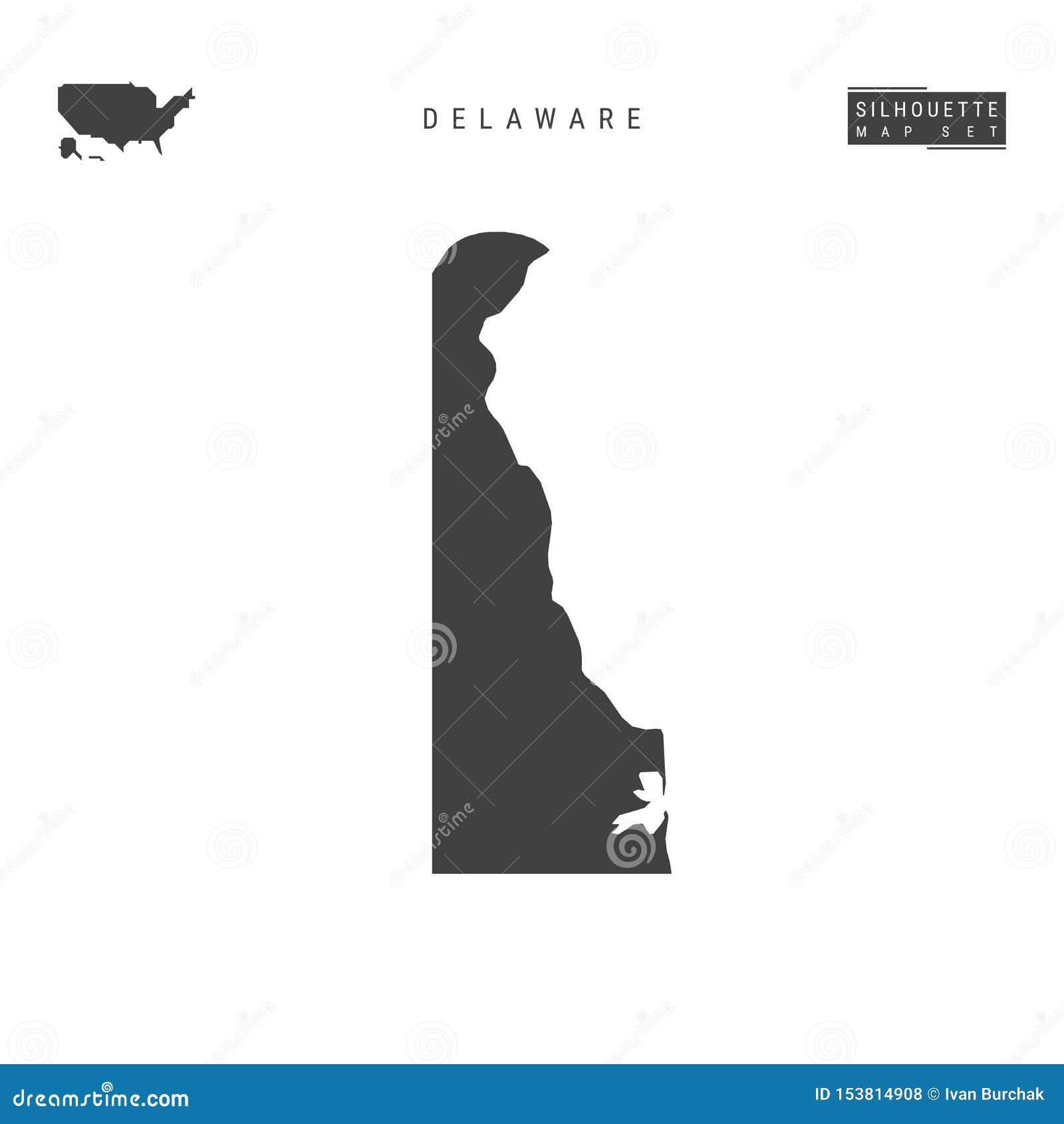 Delaware US State Vector Map Isolated on White Background. High ...