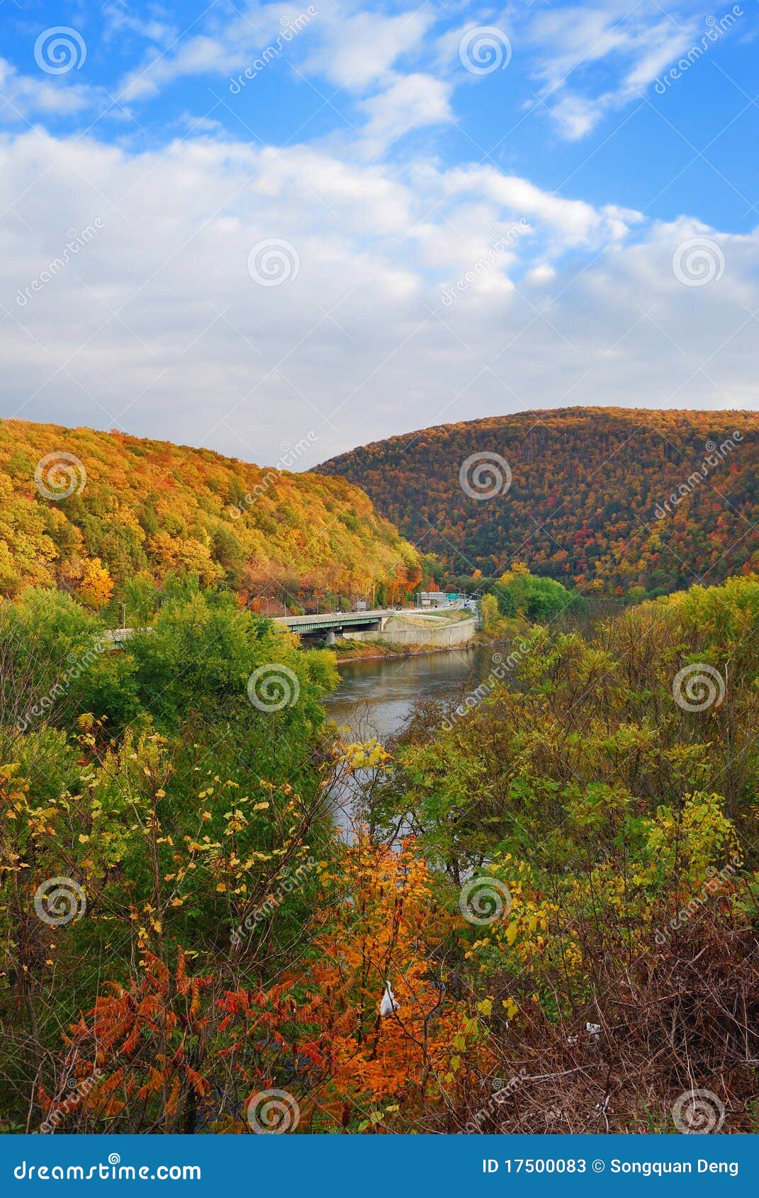 Delaware Water Gap Panorama in Autumn Stock Image - Image of jersey ...