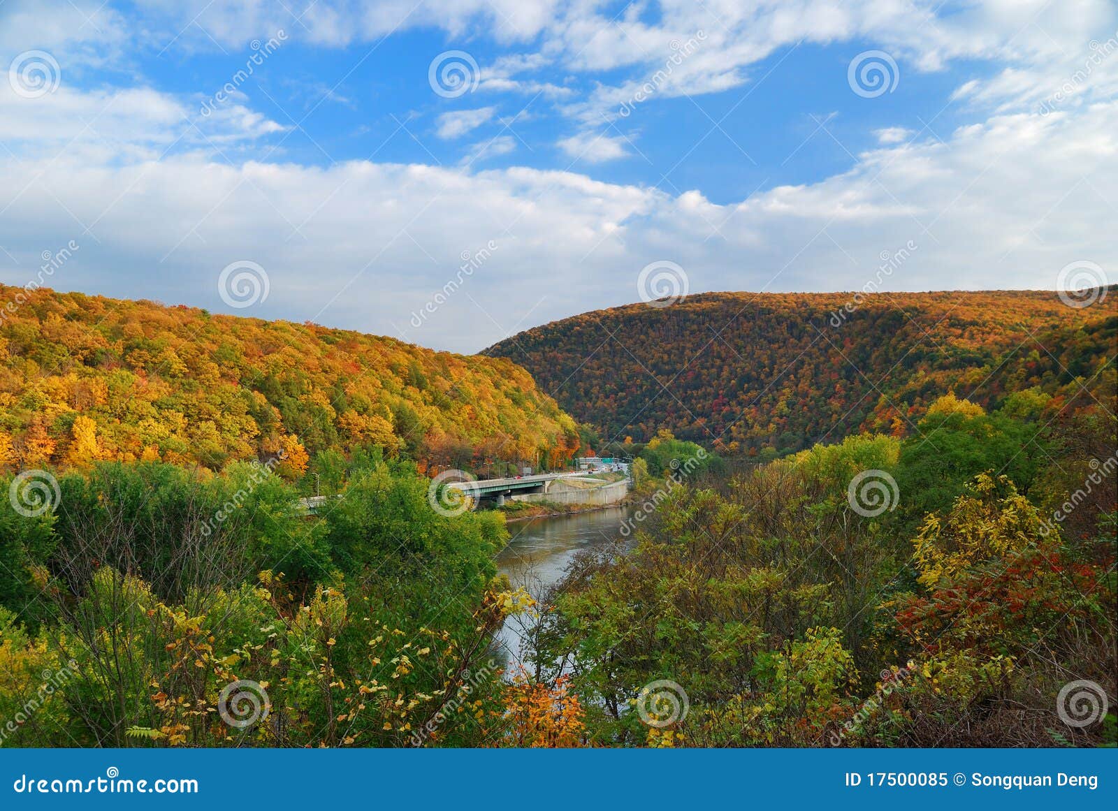 Delaware Water Gap Panorama in Autumn Stock Image - Image of landscape ...
