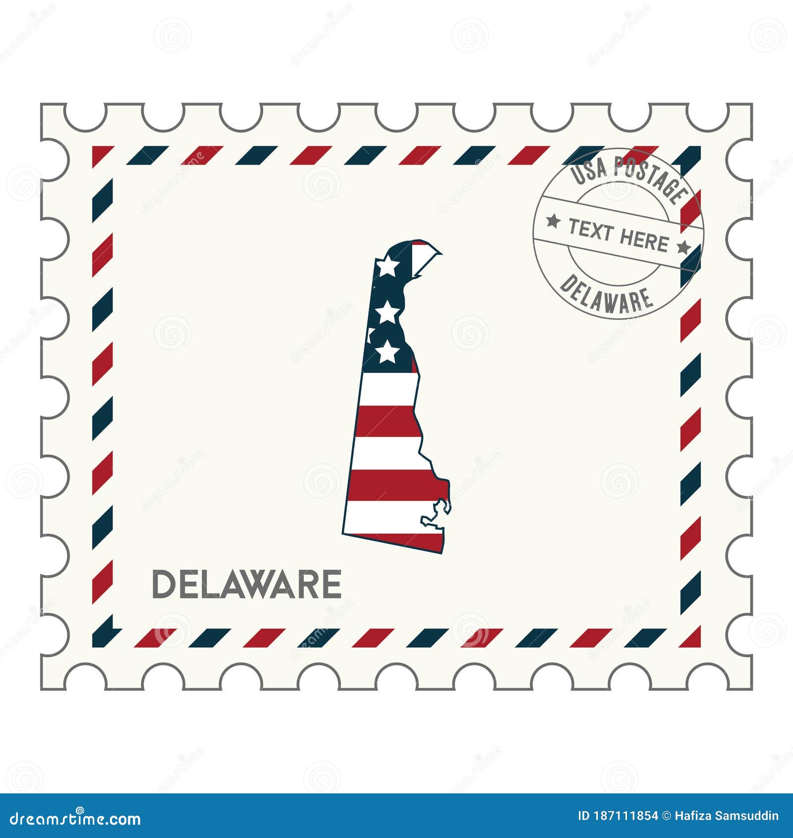 Delawarepostagestamp. Vector Illustration Decorative Design Stock ...