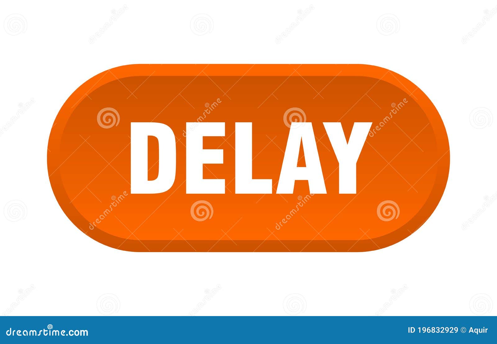 Delay Button. Rounded Sign on White Background Stock Vector ...
