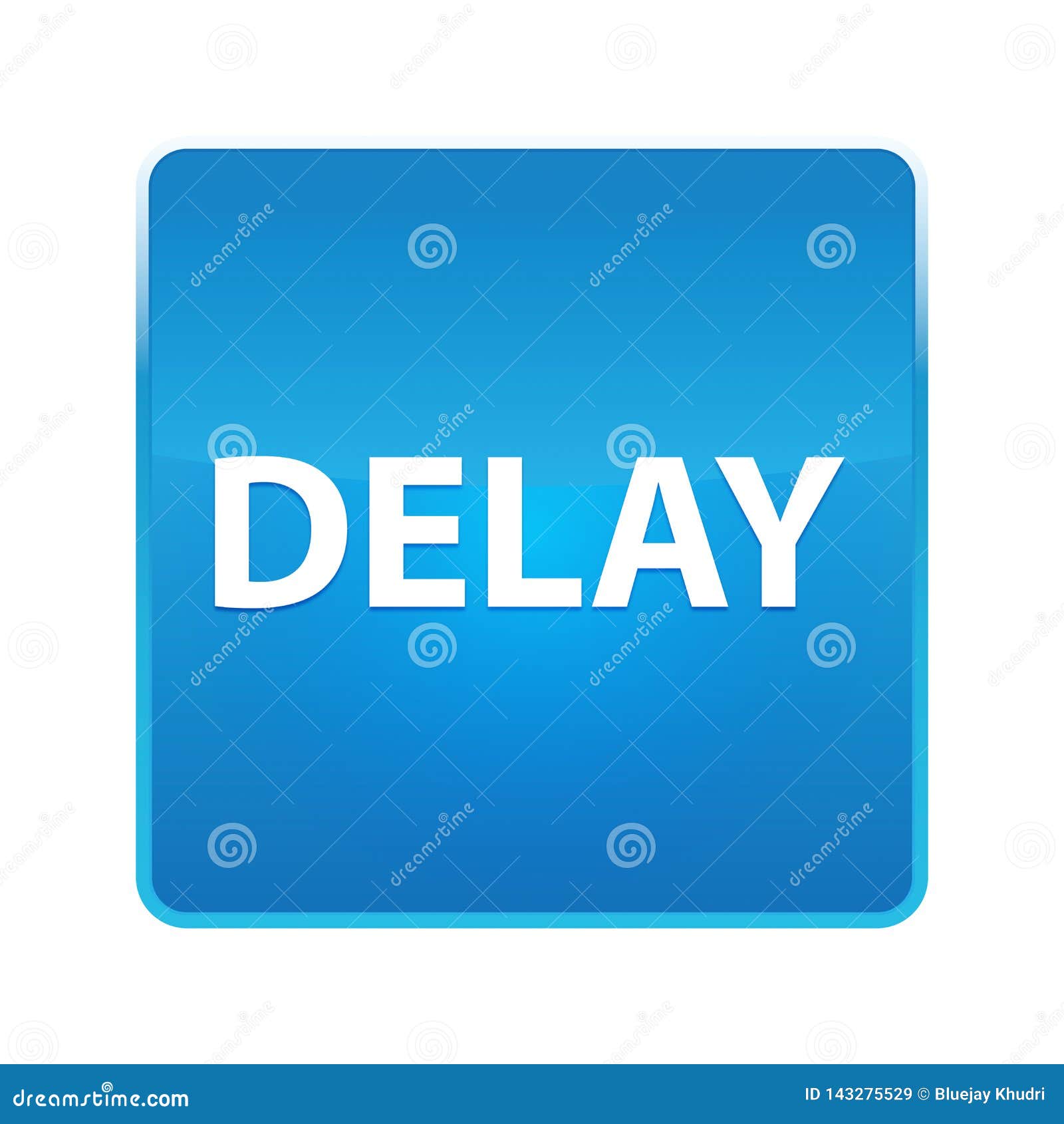 Delay Button. Sticker. Banner. Rounded Glass Sign Cartoon Vector ...