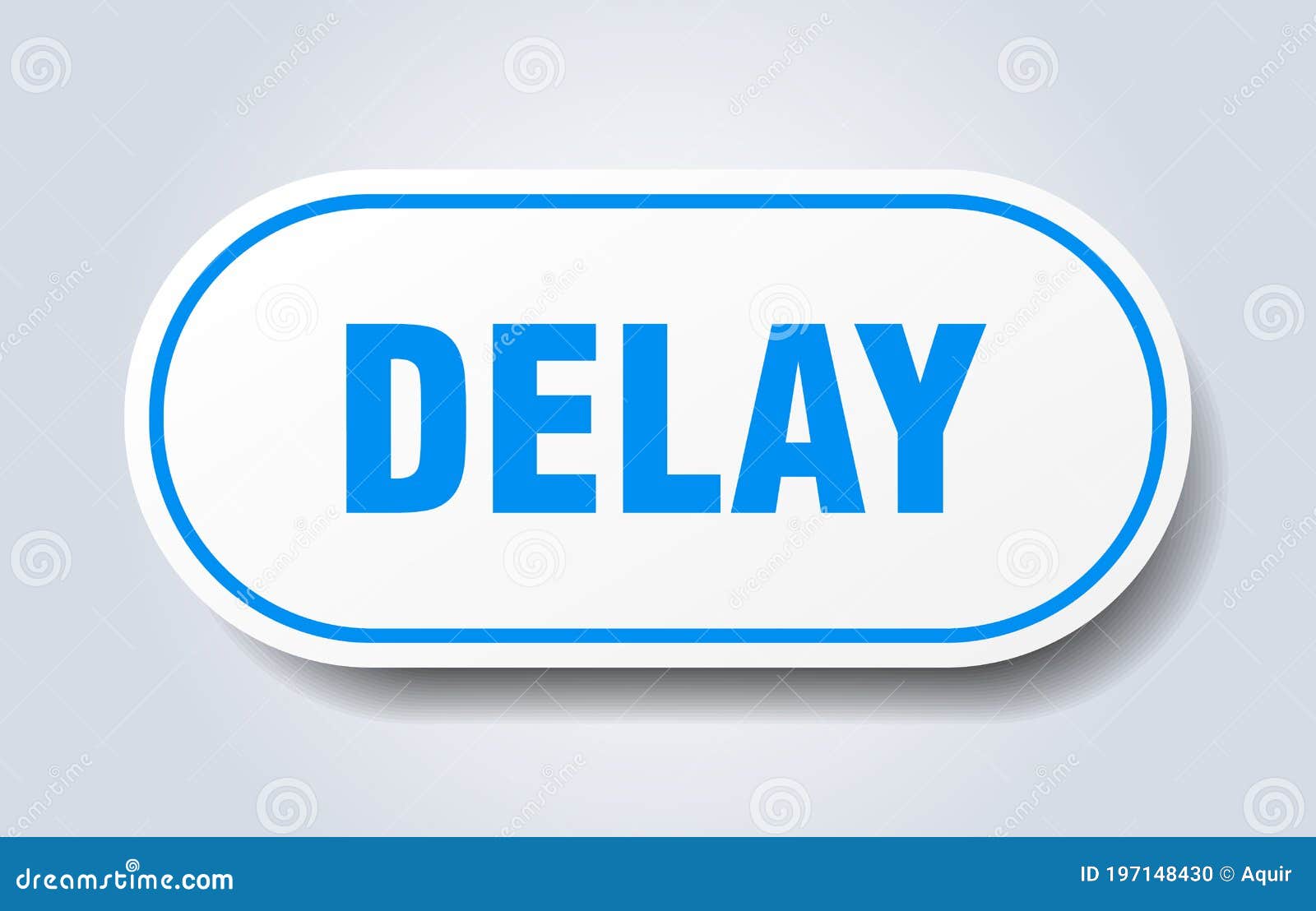Delay Button. Sticker. Banner. Rounded Glass Sign Cartoon Vector ...
