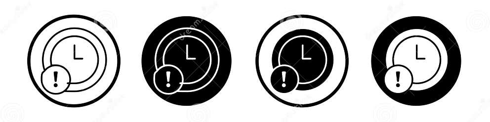 Delay Thin Line Vector Icon Set Stock Vector - Illustration of schedule ...