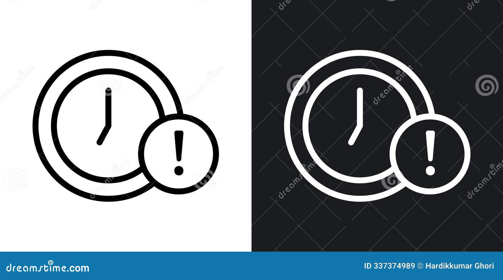 Delay Thin Line Vector Icon Set Stock Vector - Illustration of circle ...