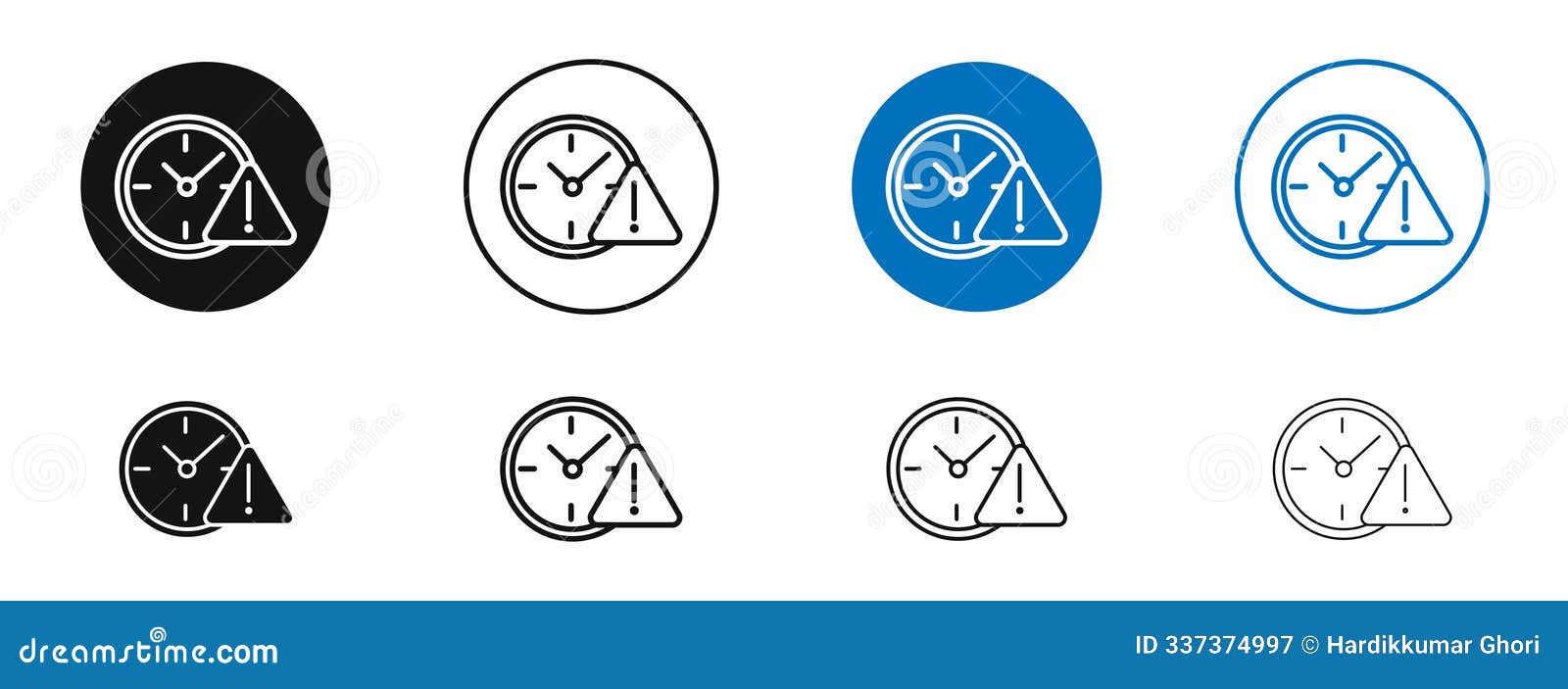 Delay Thin Line Vector Icon Set Stock Vector - Illustration of alert ...