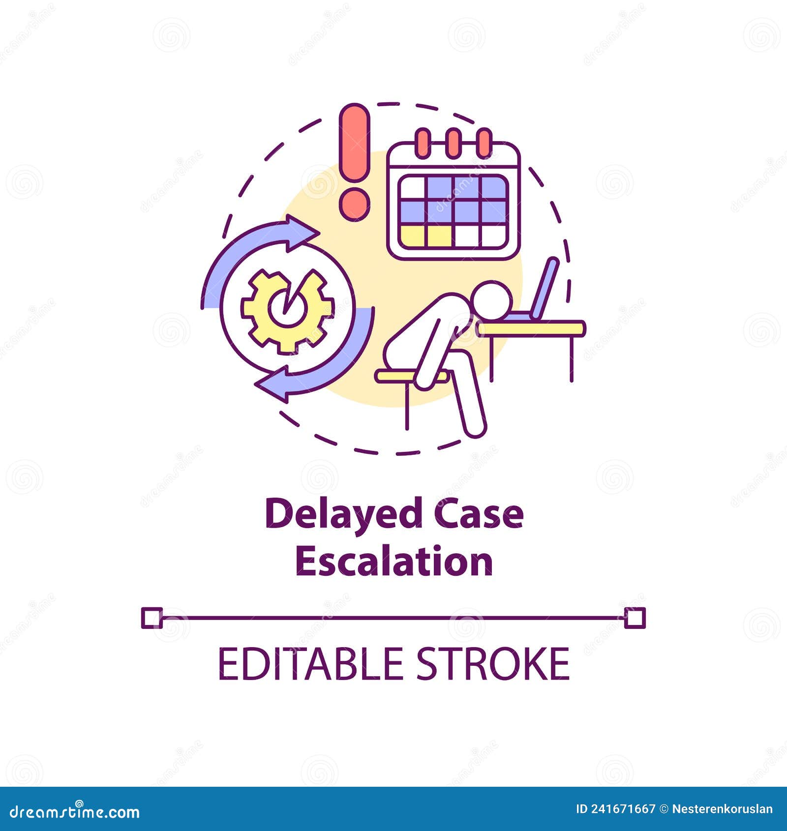 Delayed Case Escalation Concept Icon Stock Vector - Illustration of ...