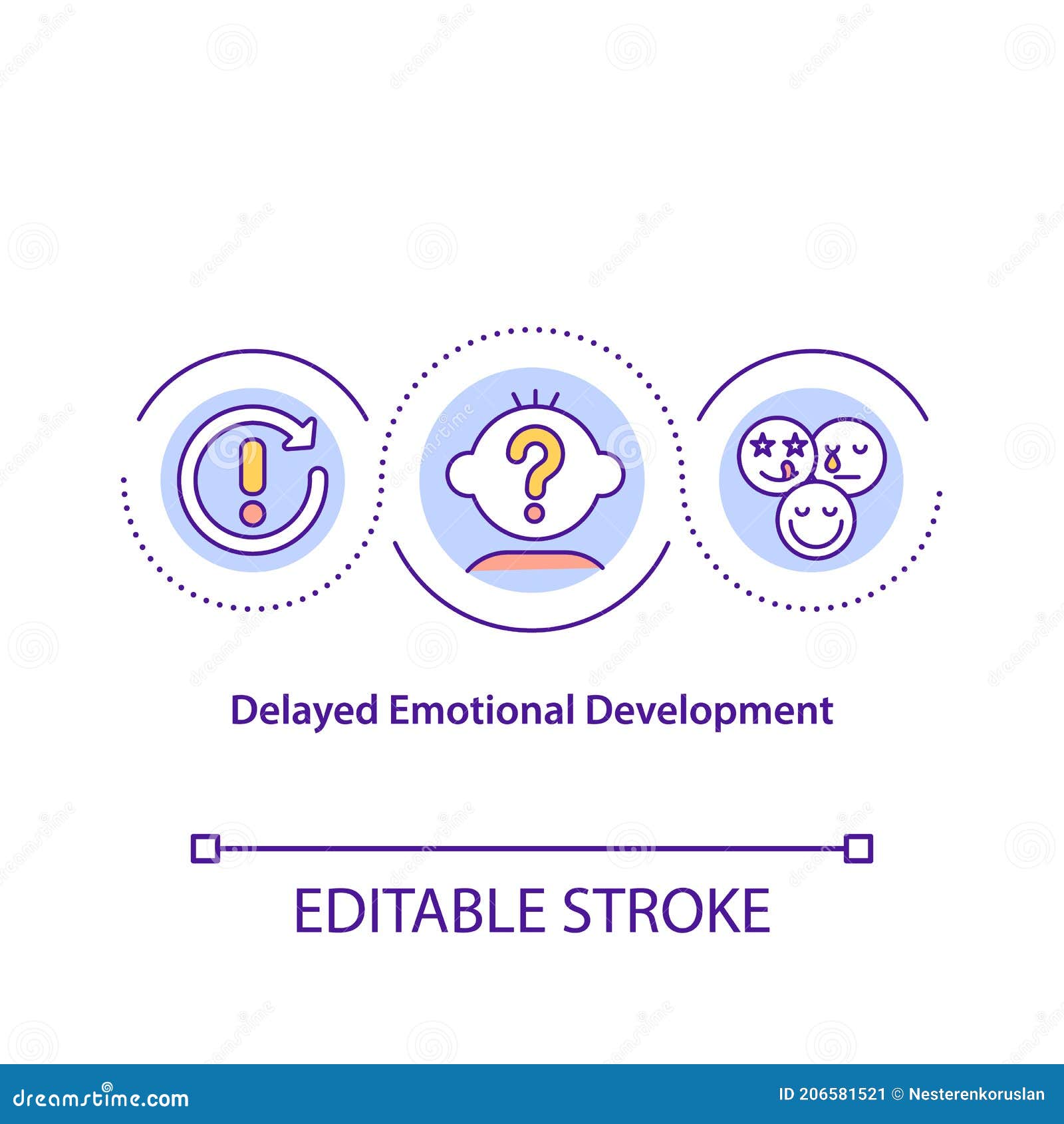 Emotional Development In Infancy RGB Color Icon Vector Illustration ...
