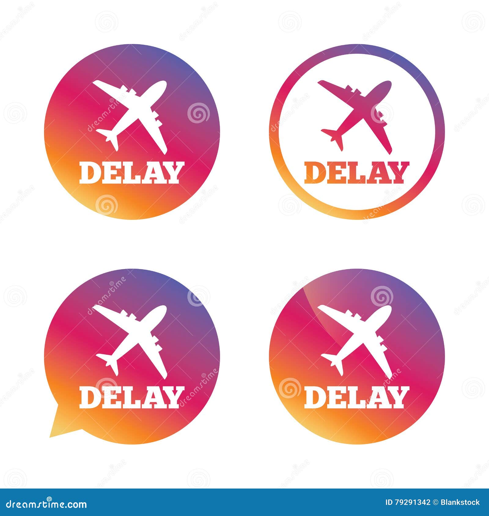Delayed Flight Sign Icon. Airport Delay Symbol Stock Illustration ...