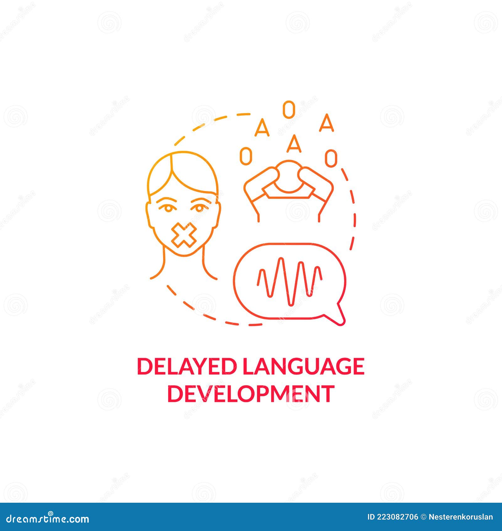Delayed Language Development Concept Icon Vector Illustration ...
