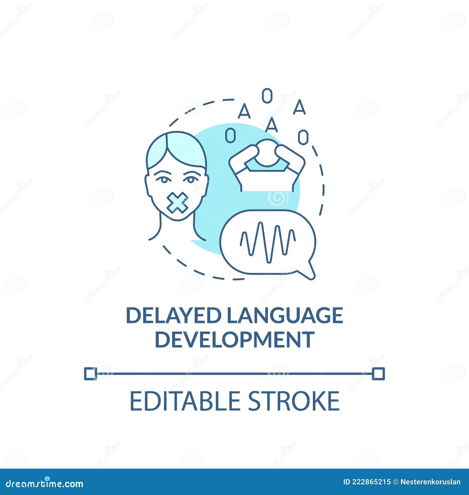 Delayed Language Development Concept Icon Vector Illustration ...