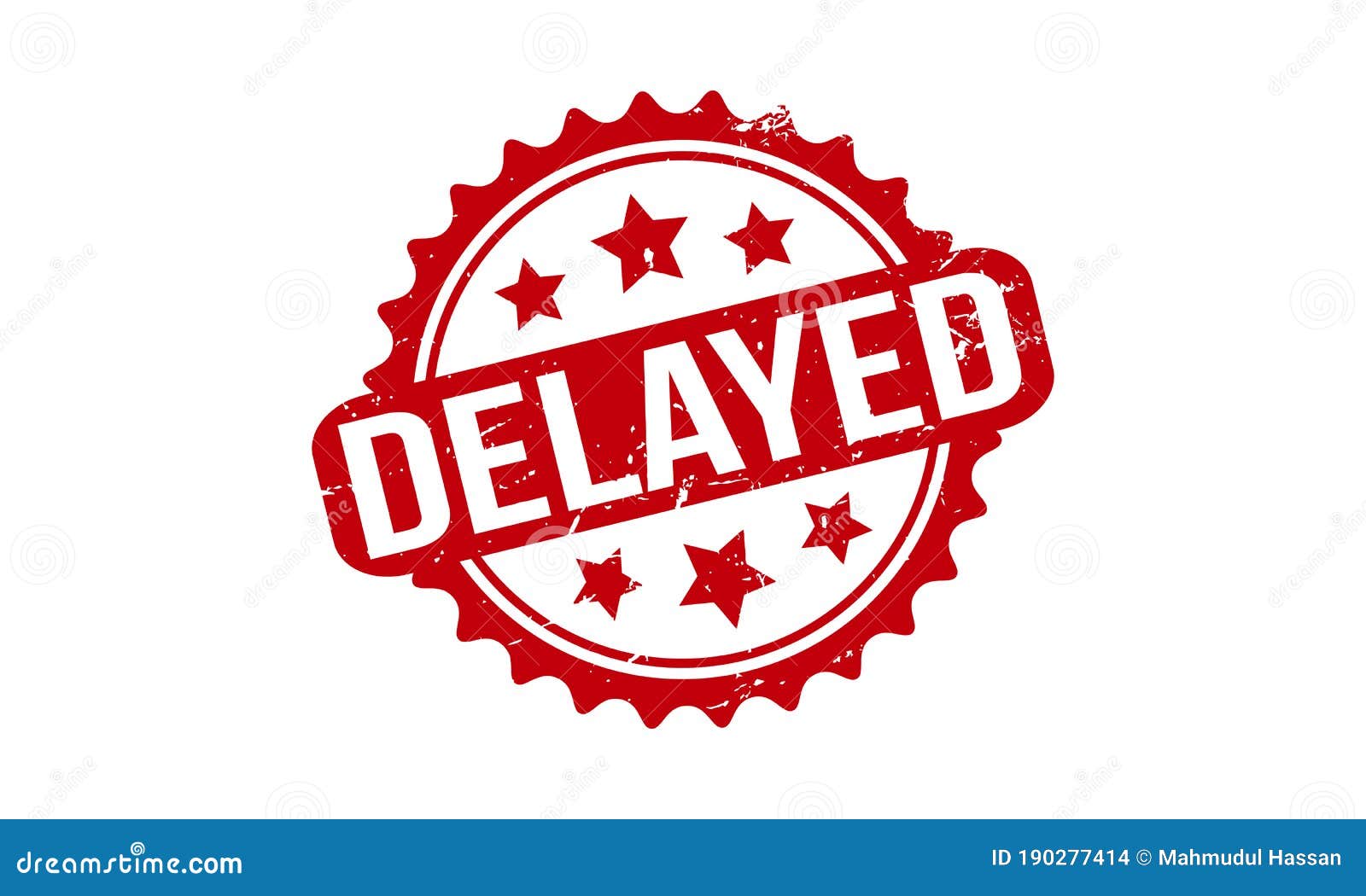 Delayed Red Rubber Stamp On White Background. Delayed Stamp Sign ...