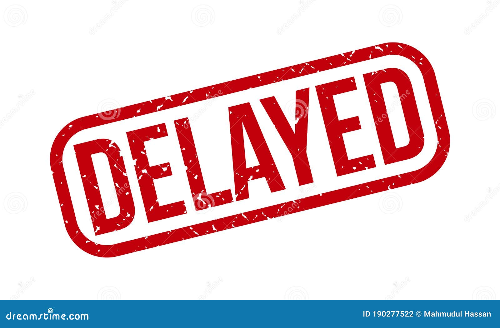 Delayed Rubber Stamp. Red Delayed Rubber Grunge Stamp Seal Vector ...