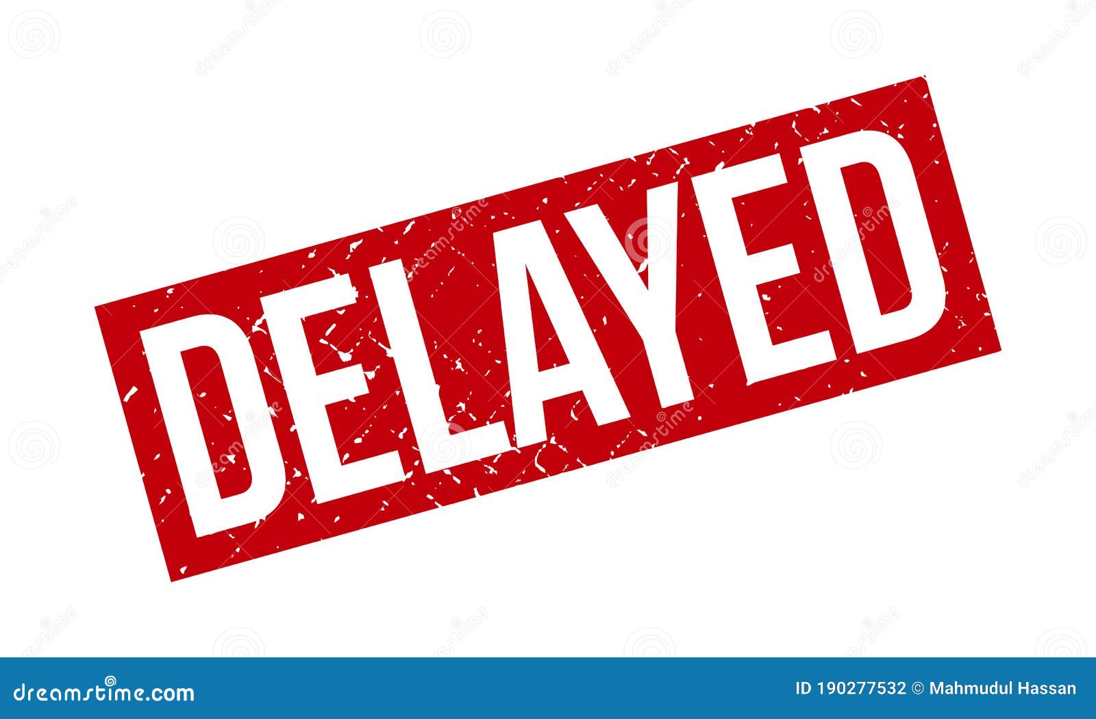 Delayed Red Rubber Stamp On White Background. Delayed Stamp Sign ...