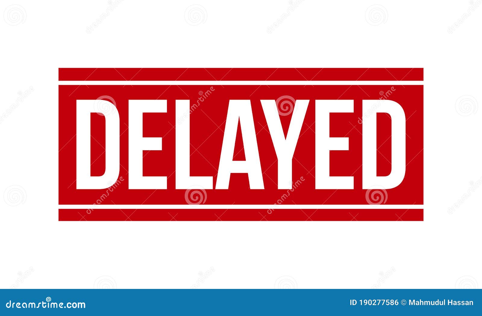 Delayed Rubber Stamp. Red Delayed Rubber Grunge Stamp Seal Vector ...