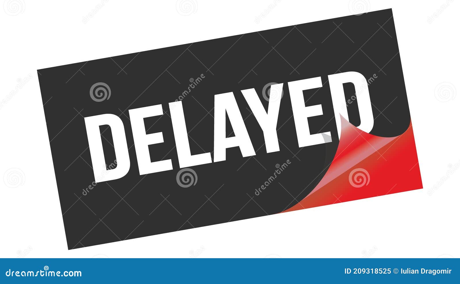 DELAYED Text on Black Red Sticker Stamp Stock Illustration ...