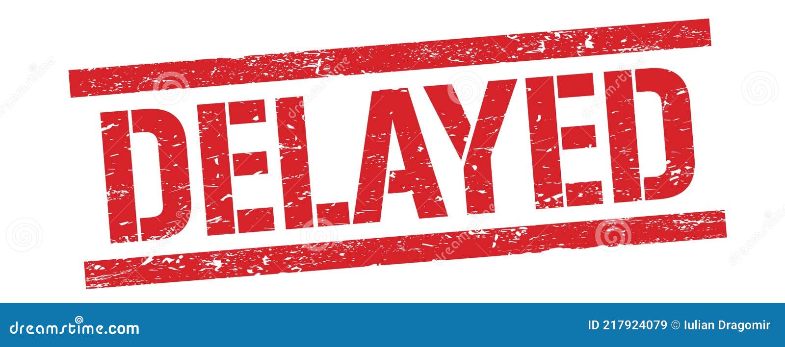DELAYED Text on Red Vintage Lines Stamp Stock Illustration ...