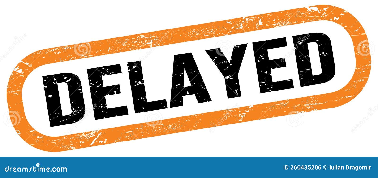 DELAYED, Text Written on Orange-black Stamp Sign Stock Illustration ...