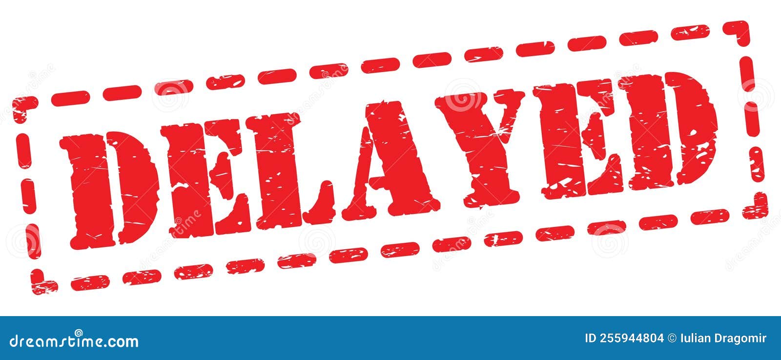 DELAYED Text Written on Red Stamp Sign Stock Illustration ...