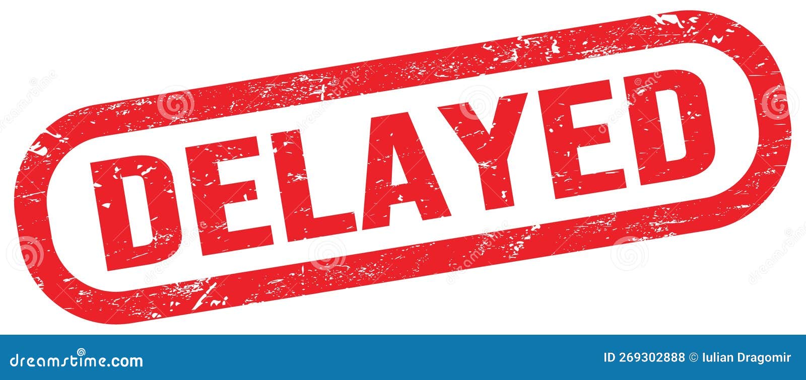 DELAYED, Text Written on Red Stamp Sign Stock Illustration ...