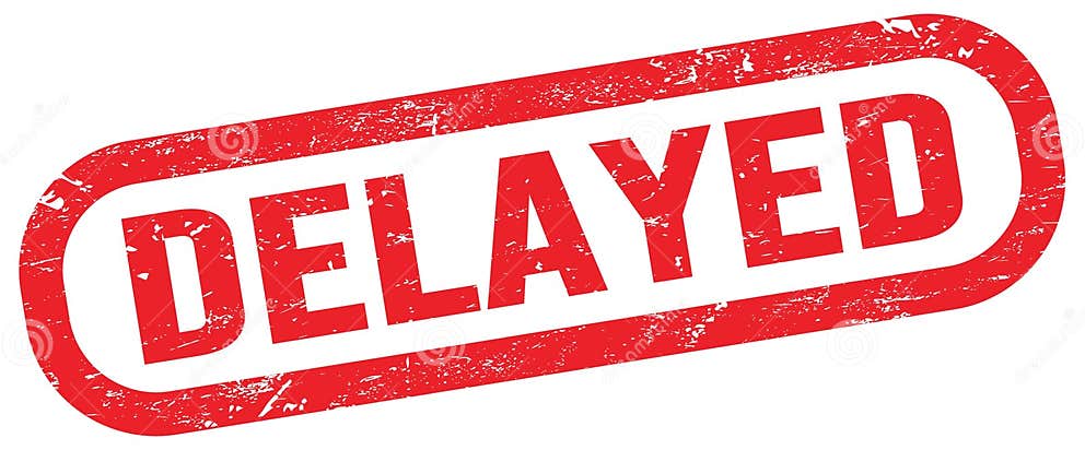 DELAYED, Text Written on Red Stamp Sign Stock Illustration ...