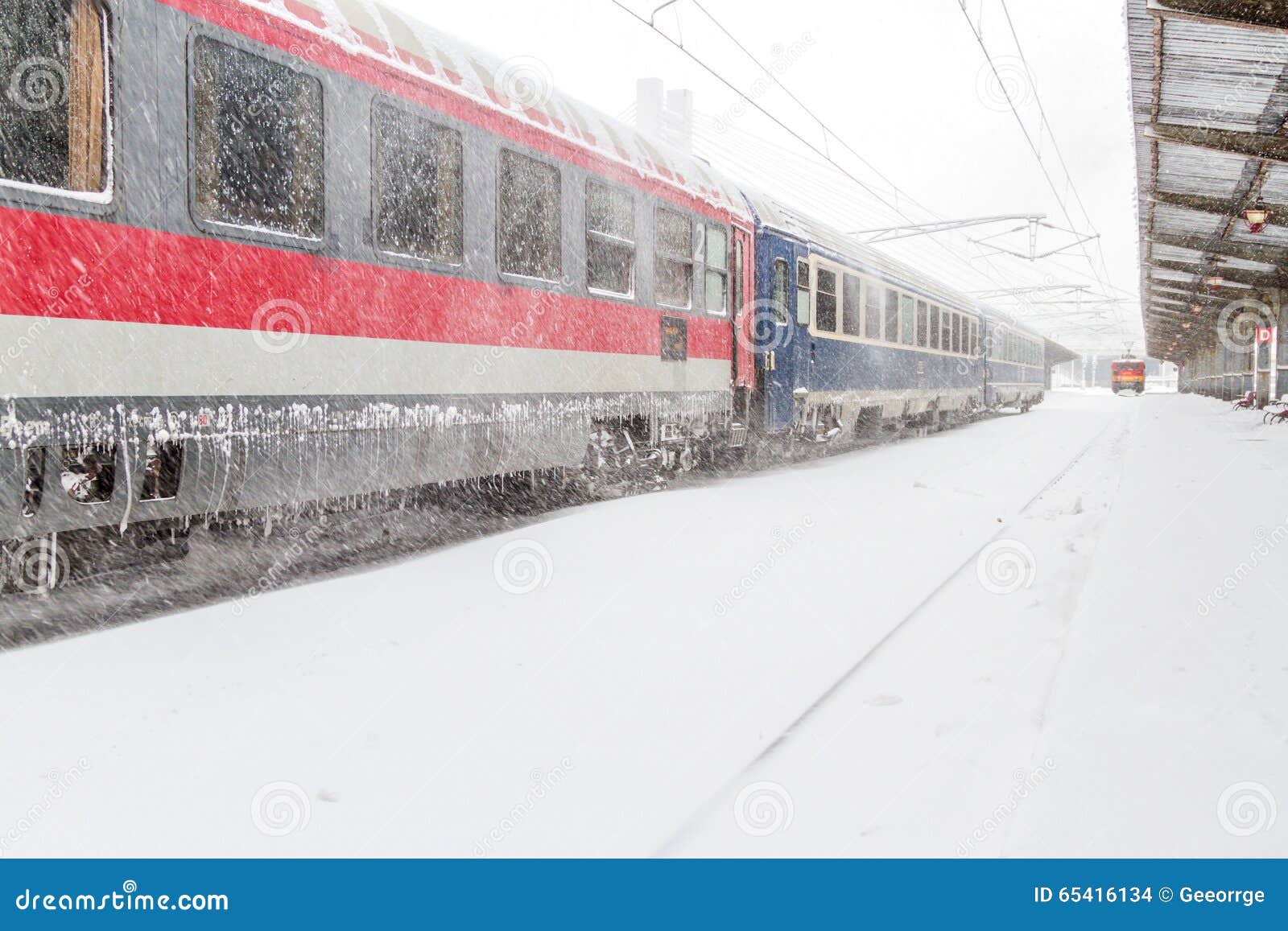 Delayed Train Waiting at the Station Stock Photo - Image of storm, fast ...