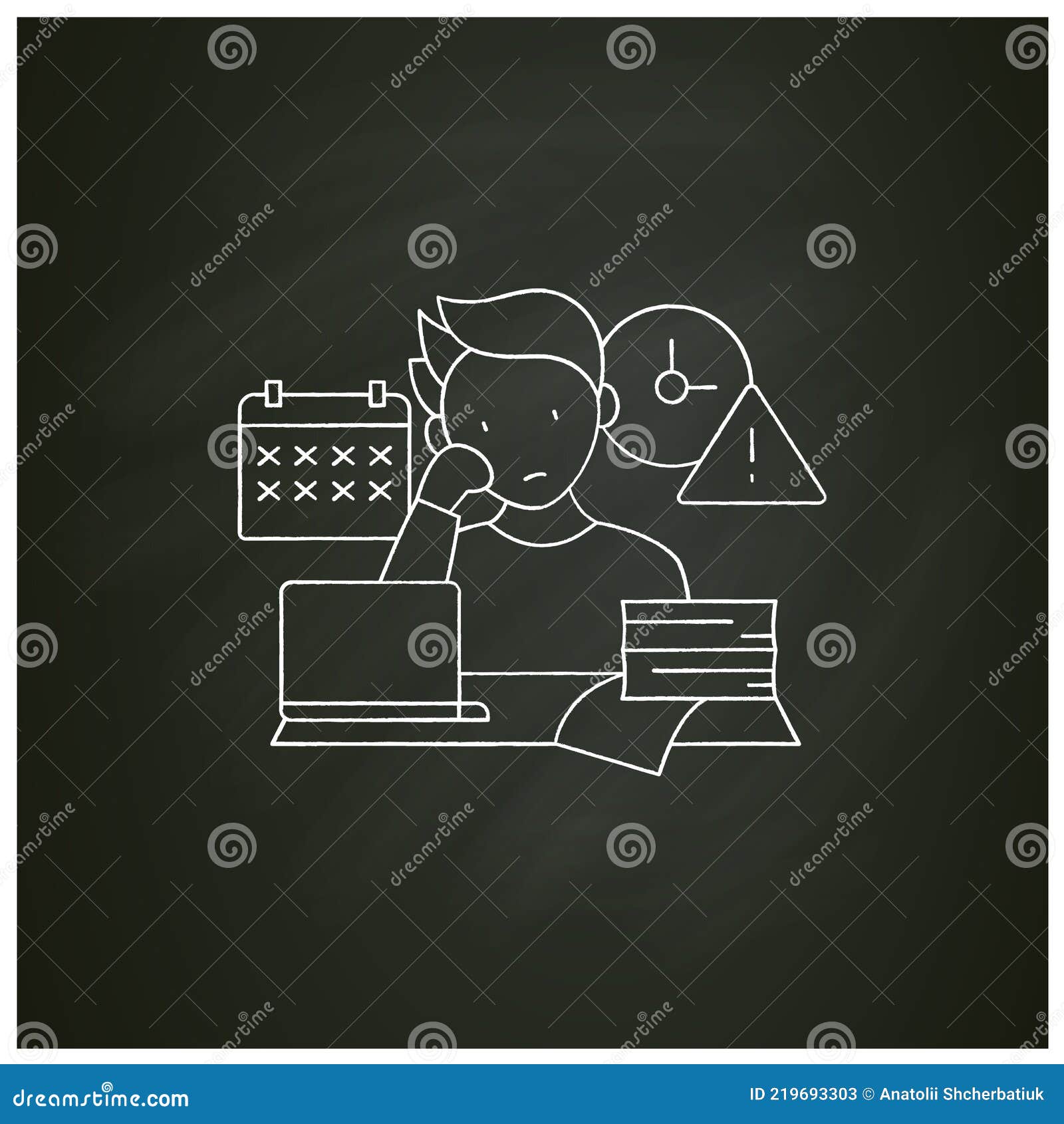 Delaying Deadlines Chalk Icon Stock Vector - Illustration of ...