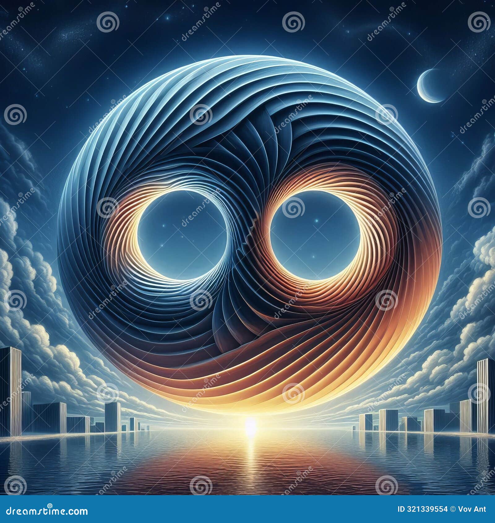 Delboeuf Illusion Two Identical Circles Appear Different Sizes Stock ...