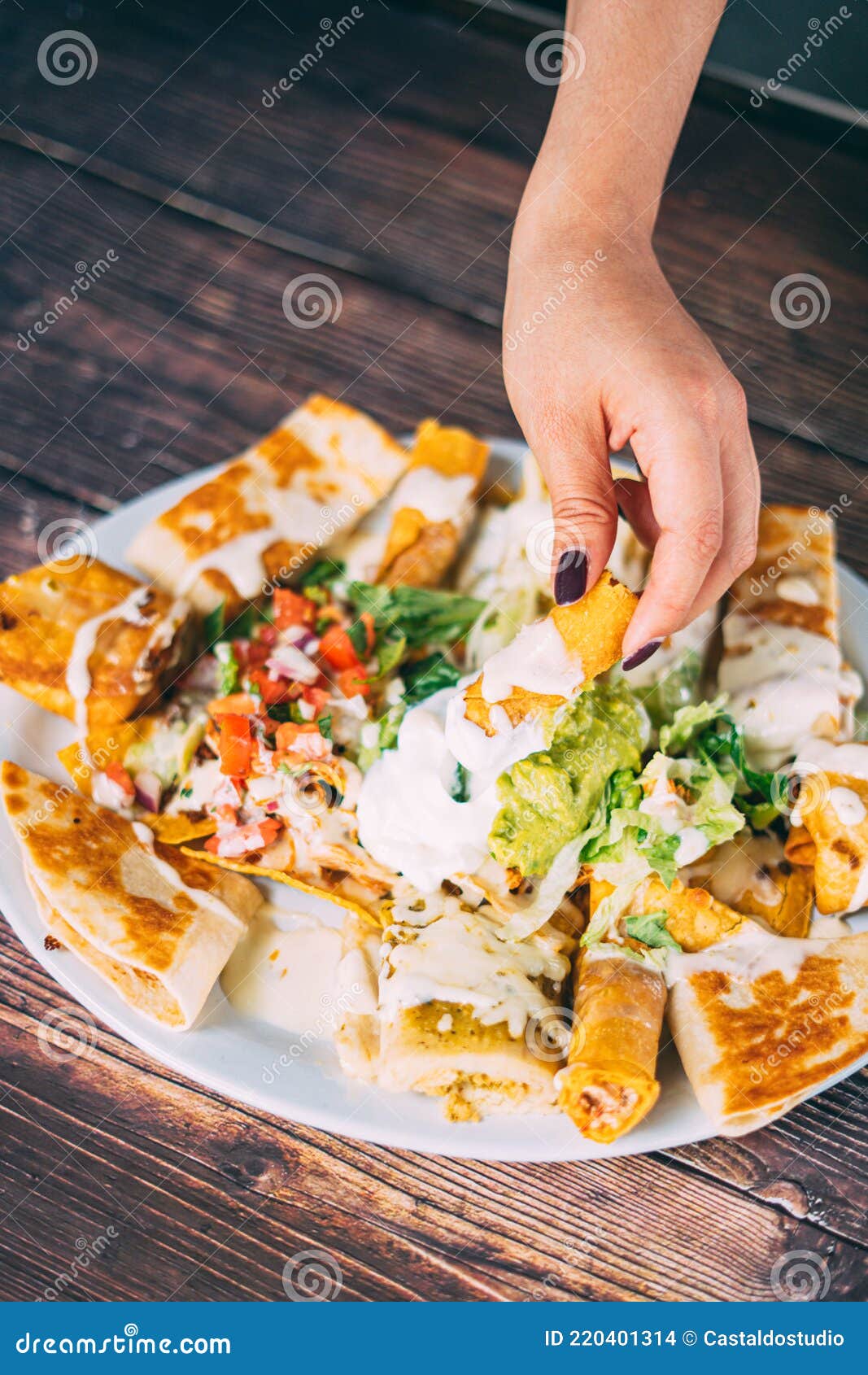 A Delcious Quesadillas Platter Stock Photo - Image of mexican, meal ...