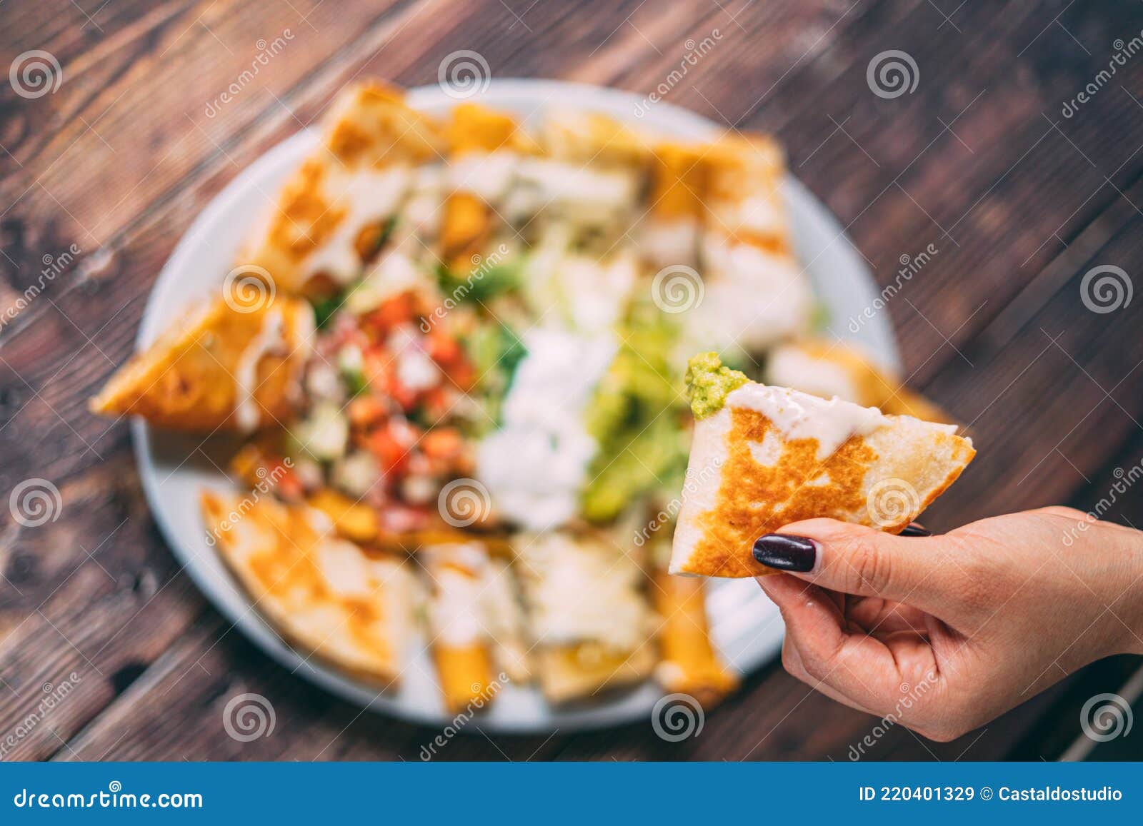 A Delcious Quesadillas Platter Stock Image - Image of meal, quesadillas ...