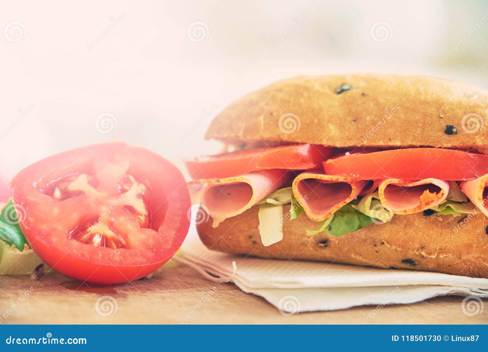 Delecious sandwich stock photo. Image of ciabatta, american - 118501730