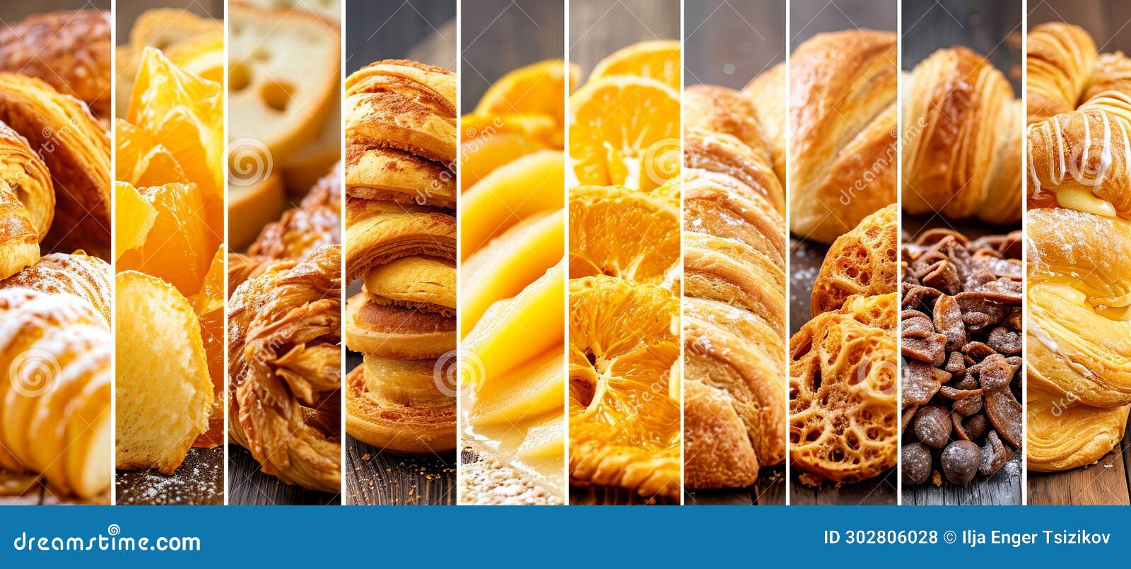 Delectable Dessert Collage with Segmented Products, Defined by White ...