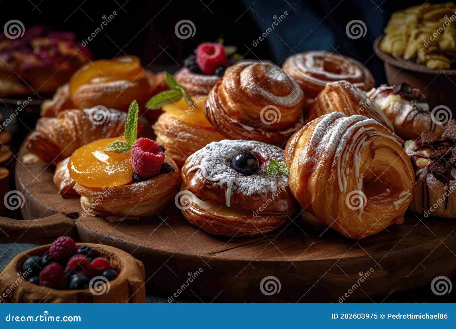 Delectable Pastry Selection Stock Illustration - Illustration of ...