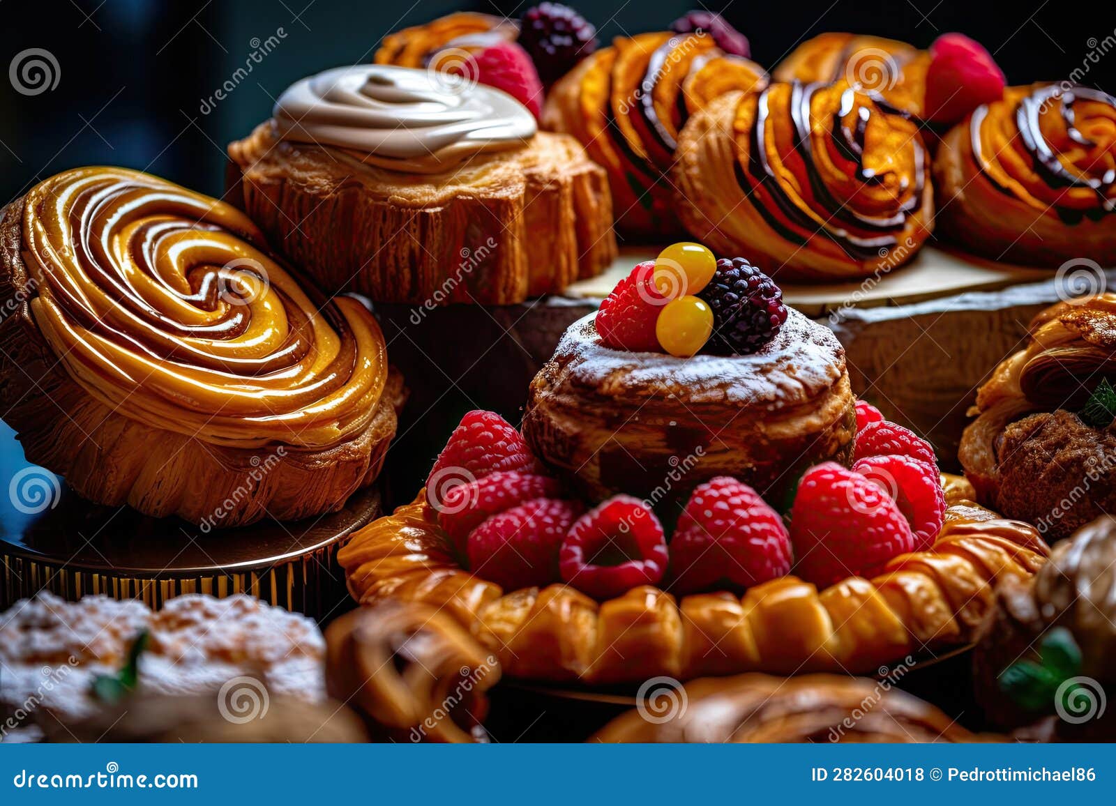 Delectable Pastry Selection Stock Illustration - Illustration of tarts ...