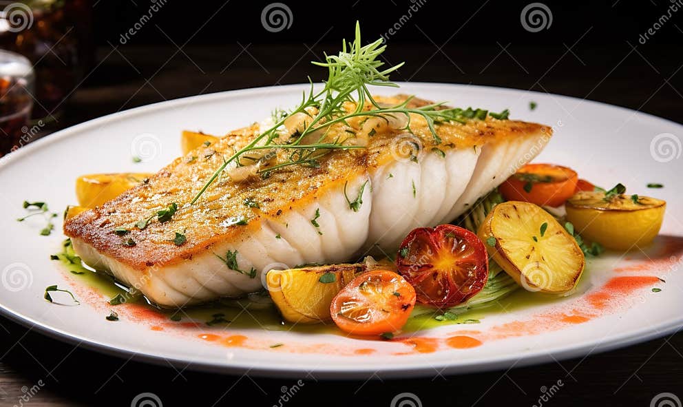 Delectable Sauteed Marinated Pollock Fillets Stock Photo - Image of ...