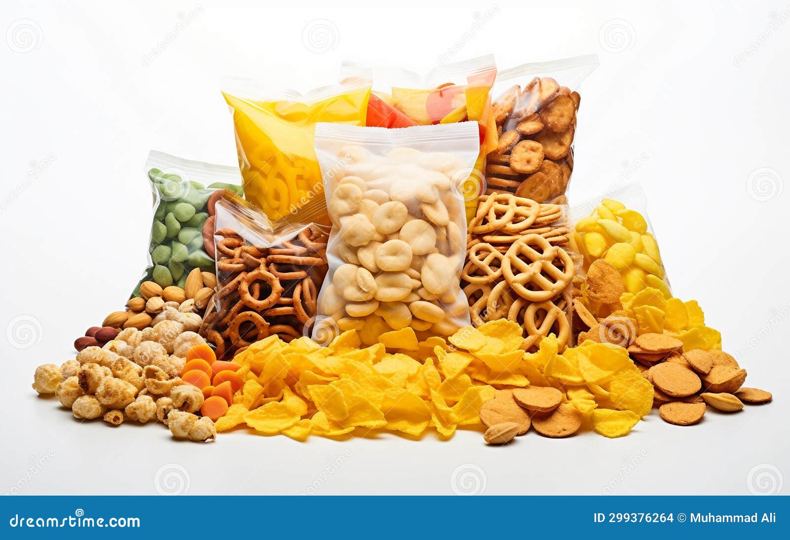 Delectable Snack Selection on White Background Stock Illustration ...