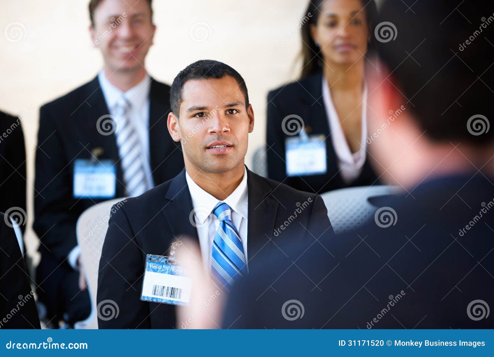 Delegates Listening To Speaker Stock Photo - Image of name, black: 31171520