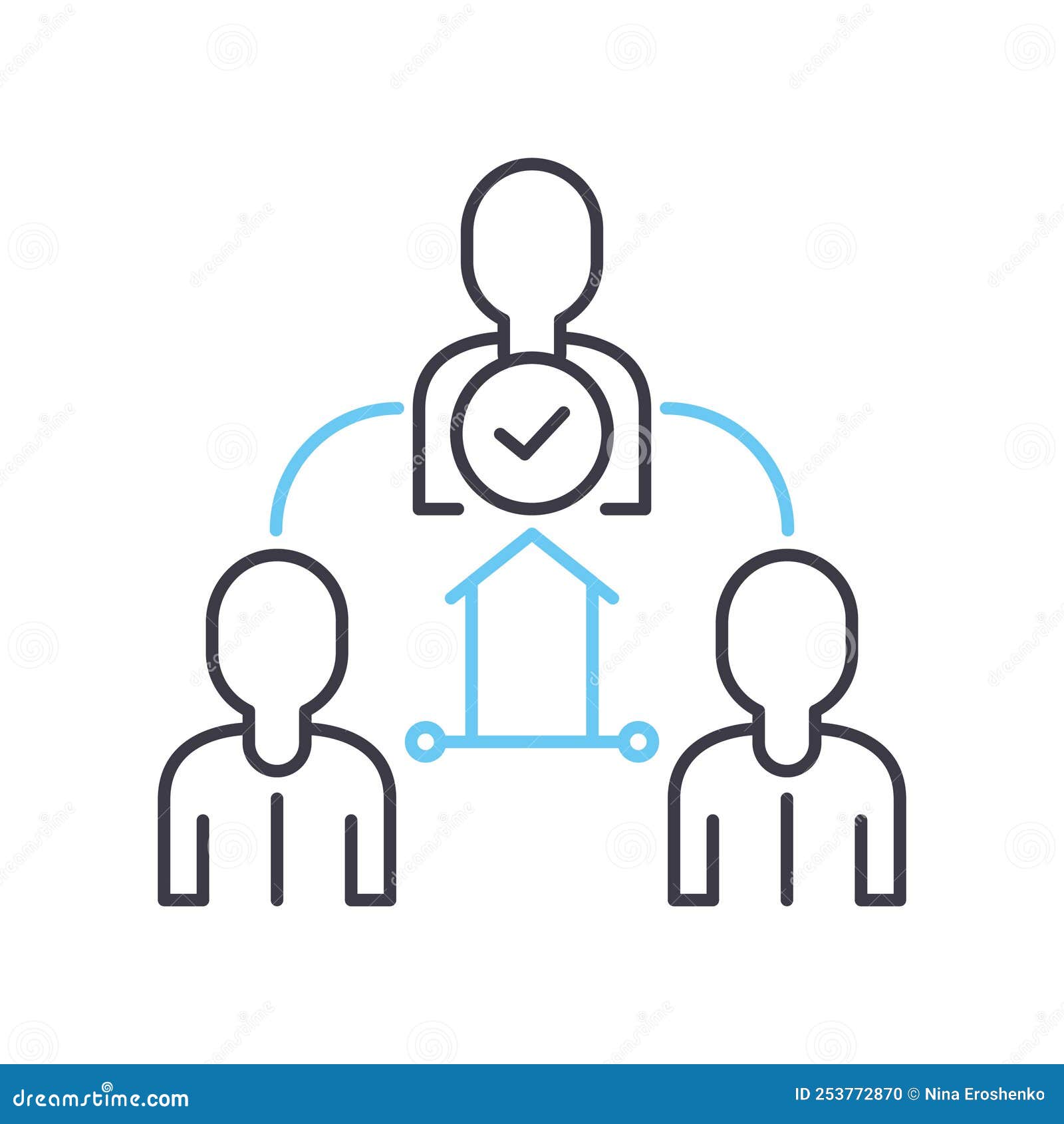 Delegating Tasks Line Icon, Outline Symbol, Vector Illustration ...