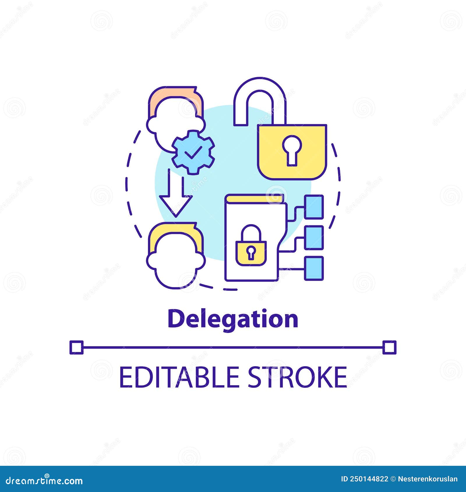 Delegation Concept Vector. Project Management. Teamwork. Pictograms Of ...