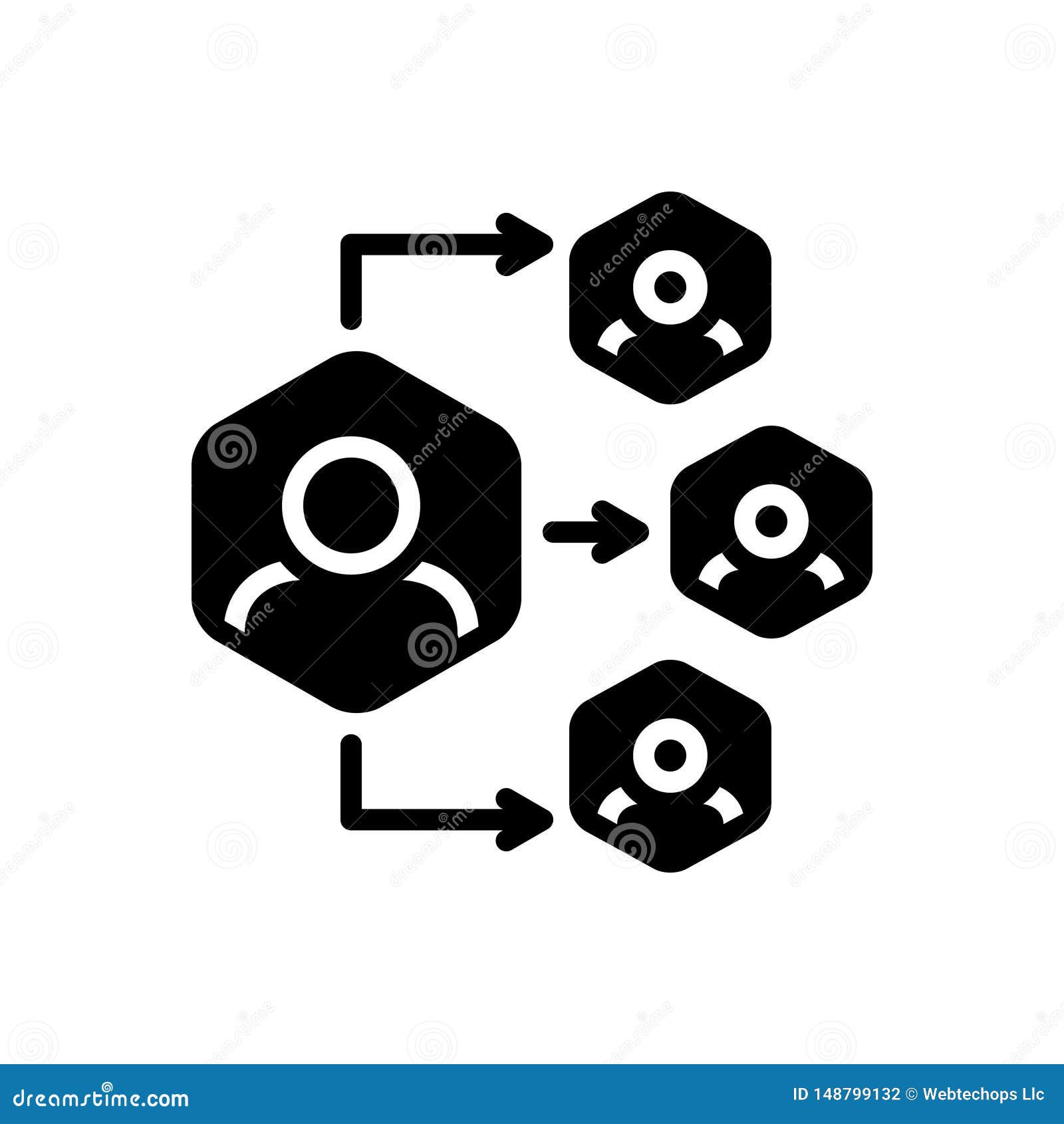 Black Solid Icon for Delegation, Organization and Authorize Stock ...
