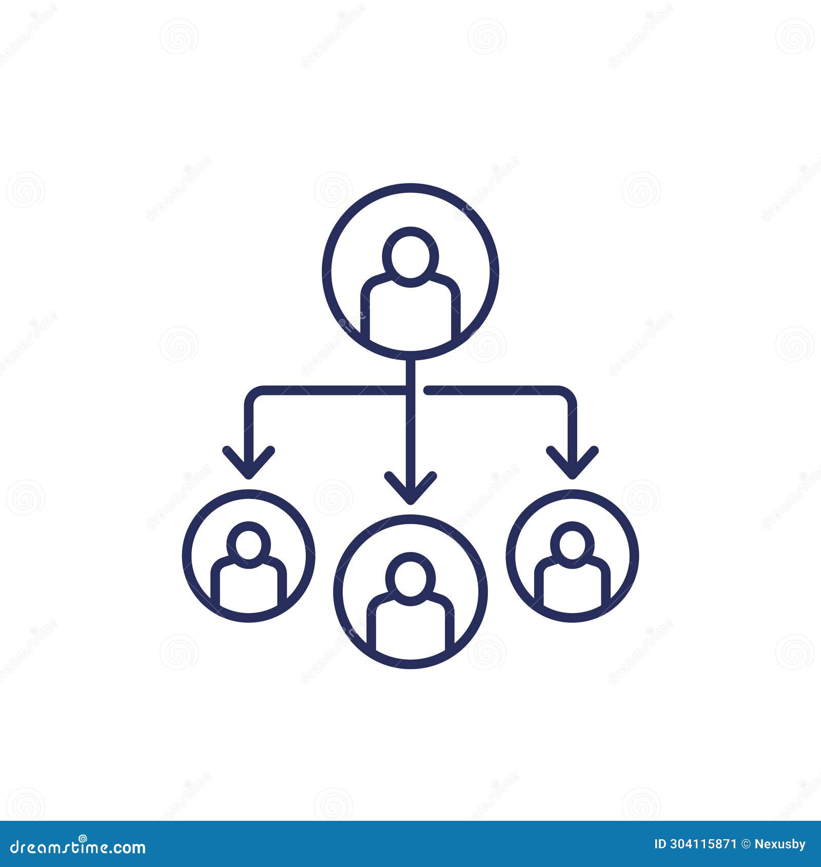 Delegation Line Icon on White Stock Illustration - Illustration of ...