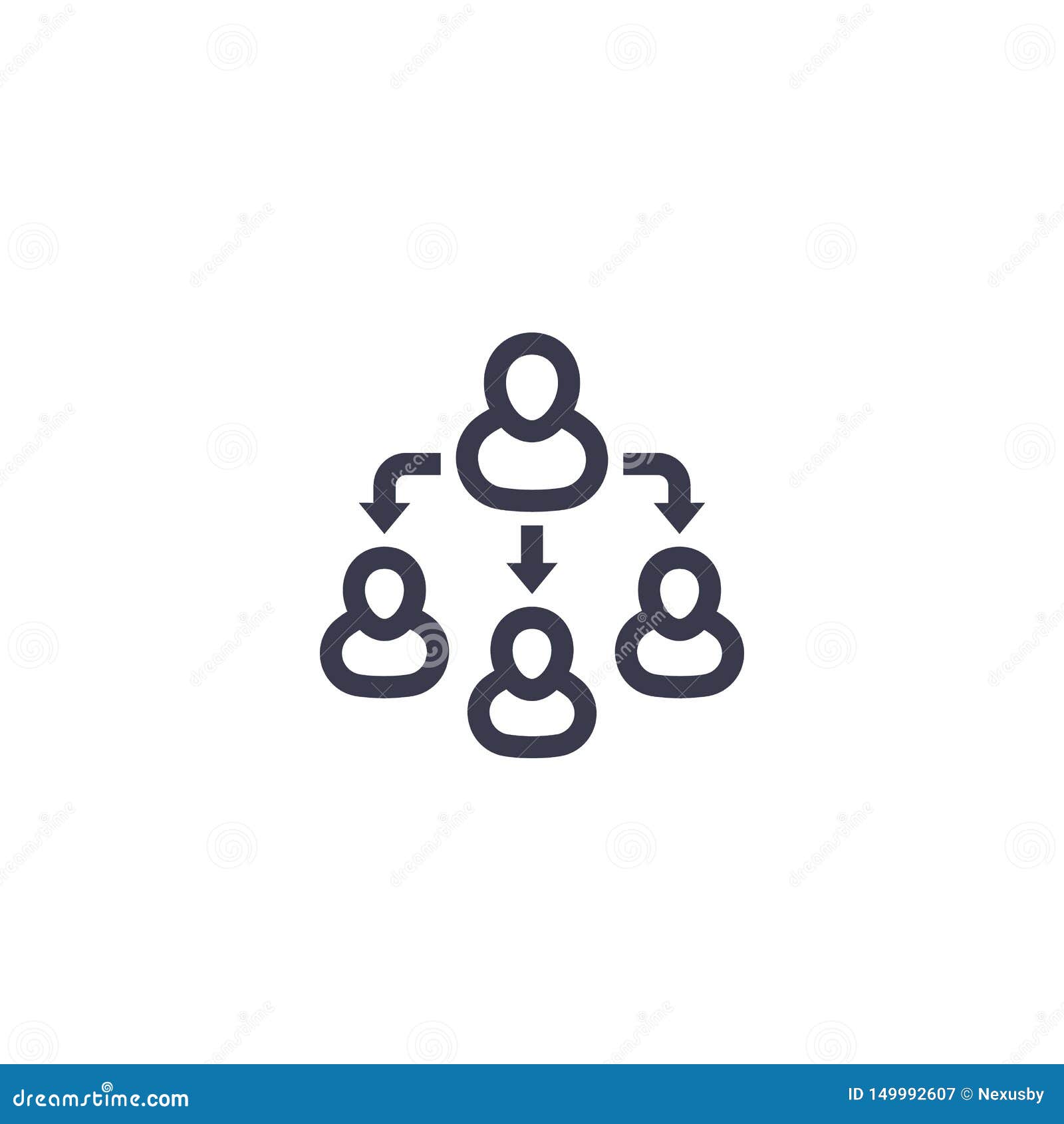 Delegation, Team Management Linear Icon Stock Vector - Illustration of ...