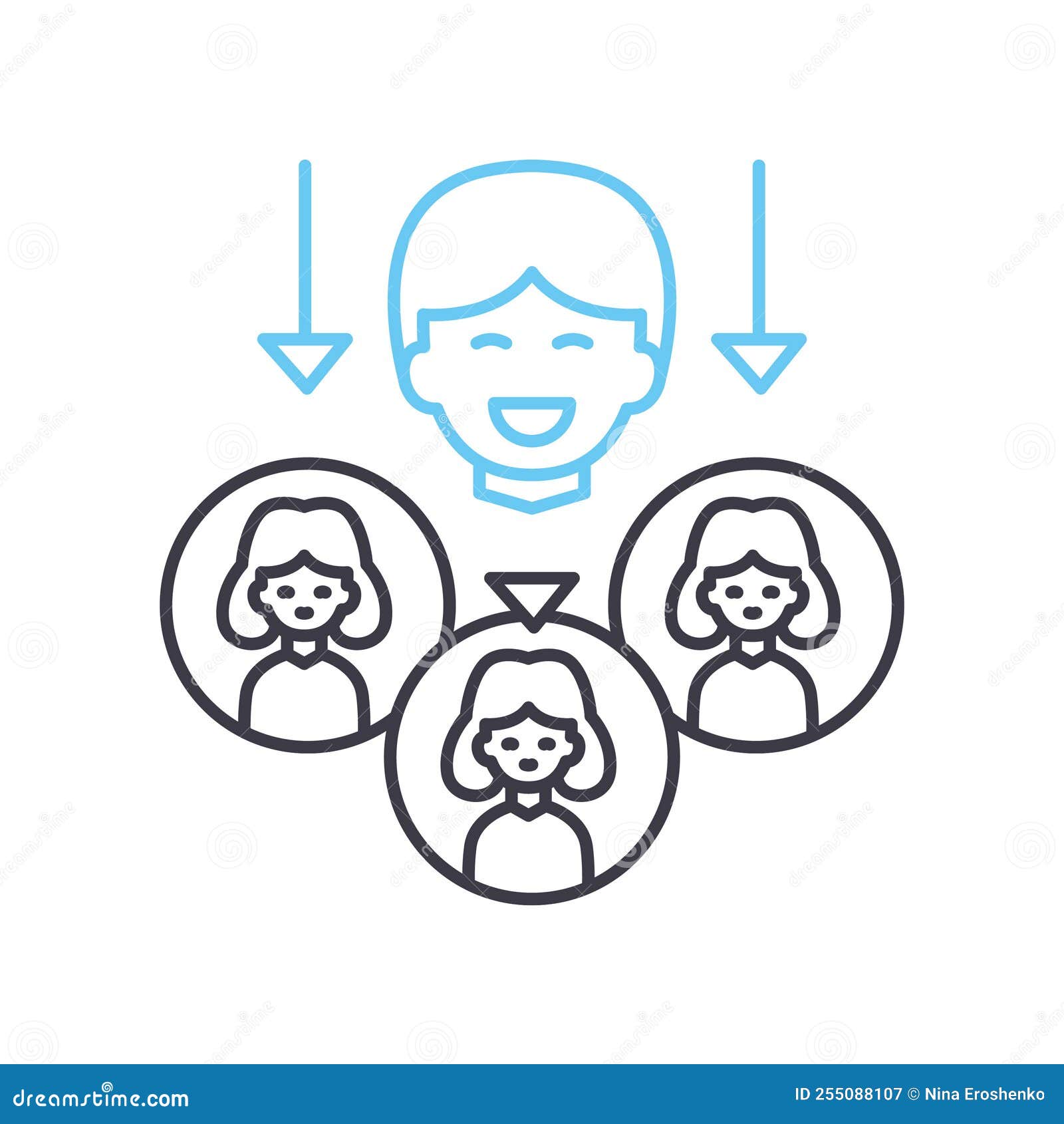 Delegation Work Line Icon, Outline Symbol, Vector Illustration, Concept ... Delegation Work Line Icon, Outline Symbol, Vector Illustration, Concept ...