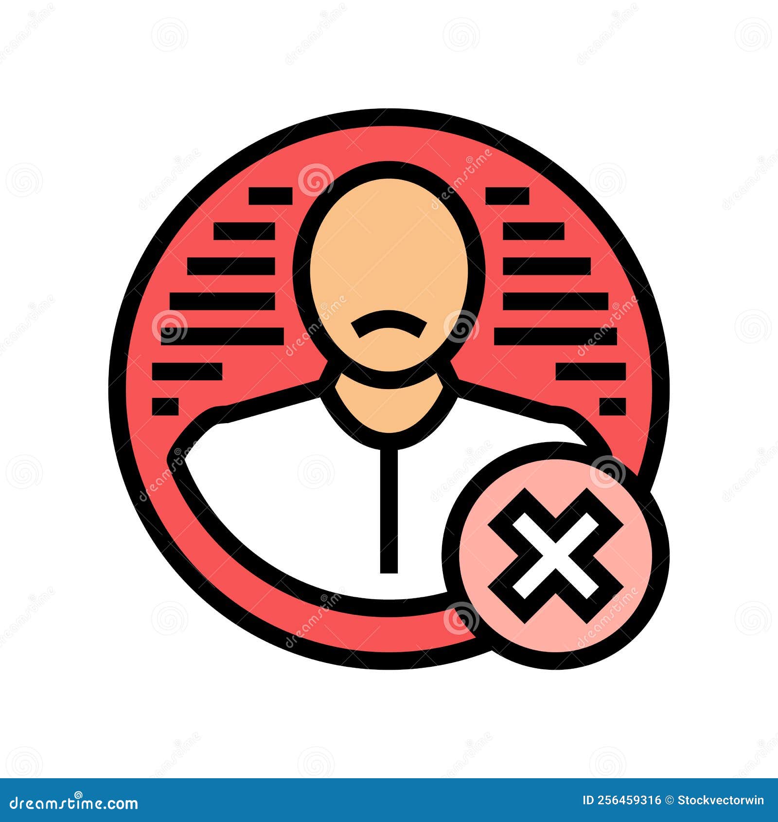 Delete Account Color Icon Vector Illustration Stock Vector ...