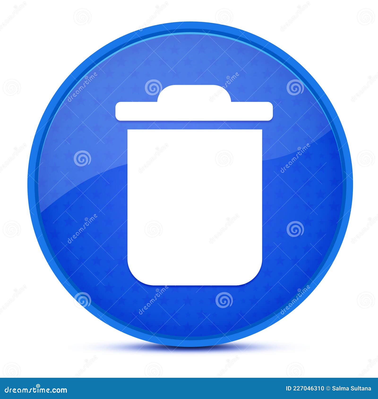Delete Aesthetic Glossy Blue Round Button Abstract Stock Illustration ...