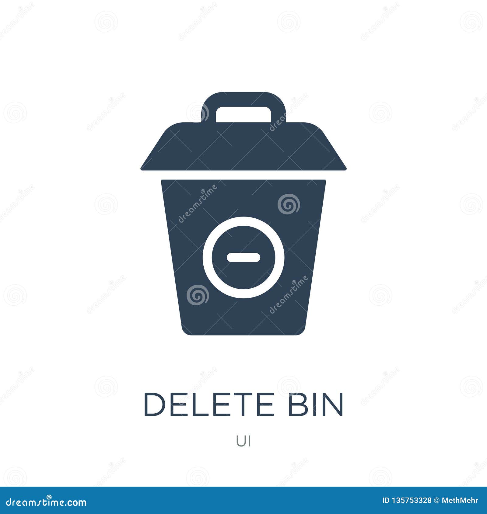 Delete Bin Icon in Trendy Design Style. Delete Bin Icon Isolated on ...