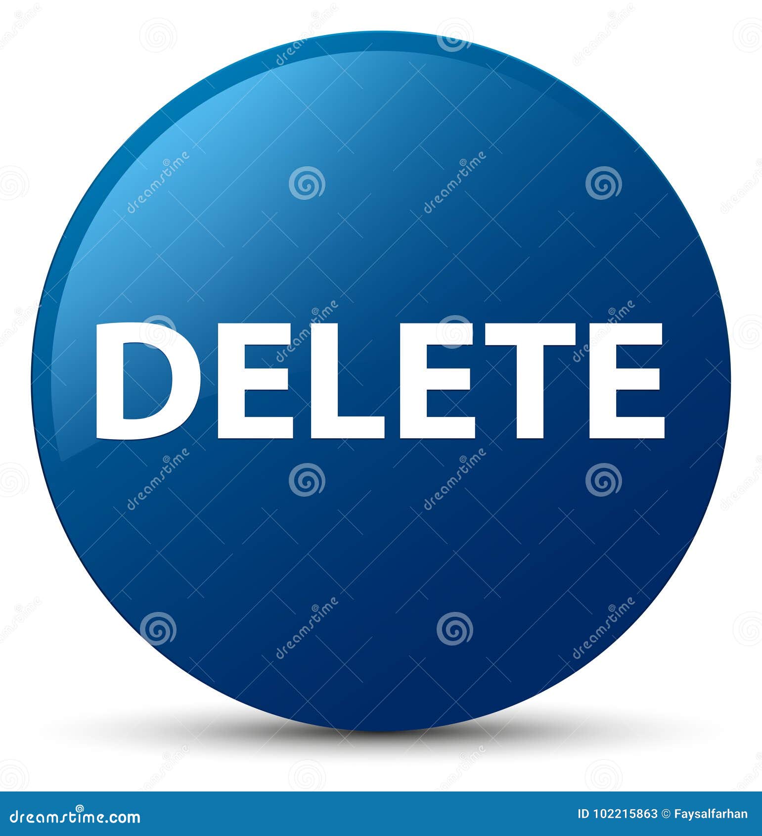 Delete blue round button stock illustration. Illustration of word ...