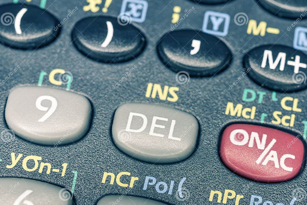 Delete button closeup stock image. Image of delete, calculation - 109204933