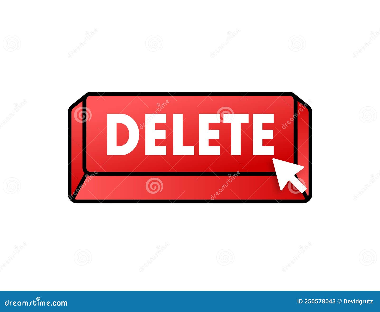 Delete Button and Cursor Clicks. Trash Can. Vector Stock Illustration ...